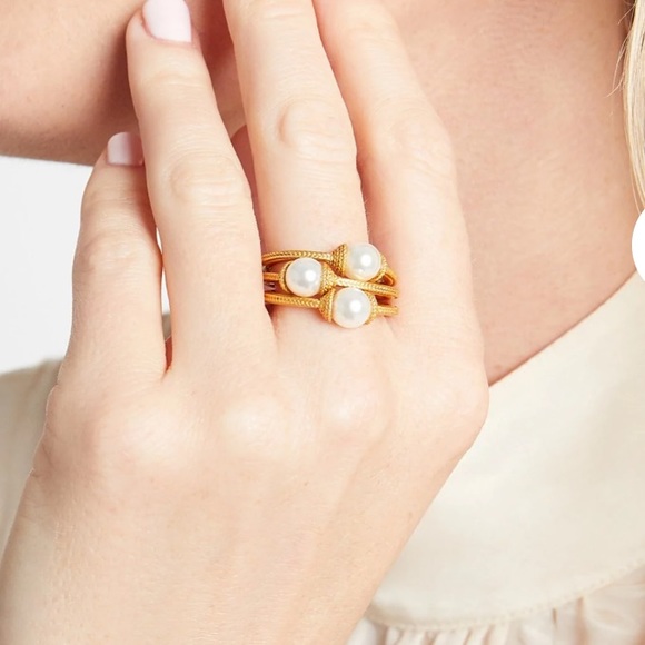 Julie Vos | Jewelry | Gold Pearl Stack Rings Julie Vos Size 6 | Poshmark